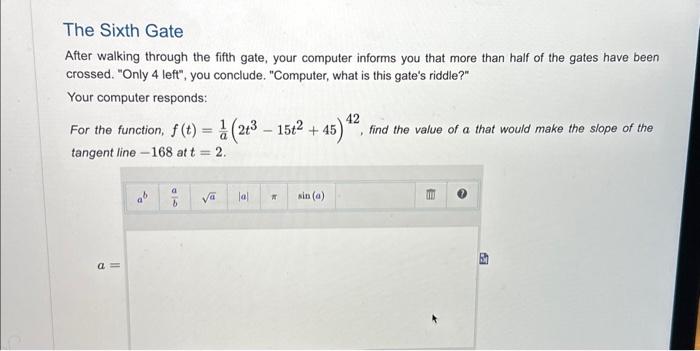 Solved The Sixth Gate After walking through the fifth gate, | Chegg.com