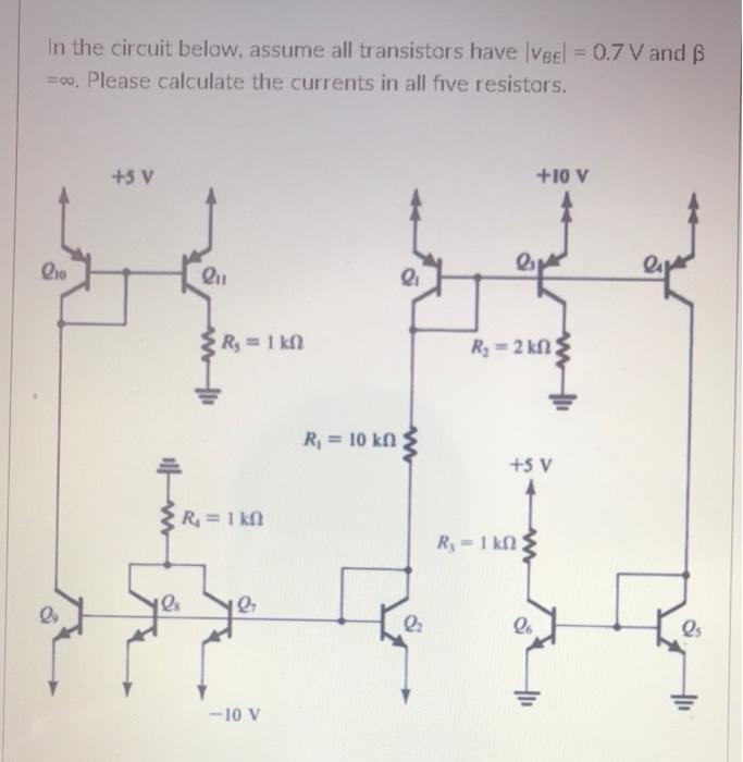 Solved in the circuit below, assume all transistors have | Chegg.com