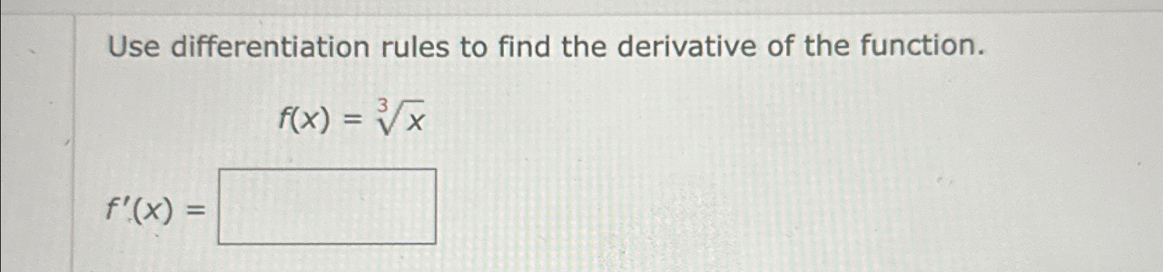 Solved Use differentiation rules to find the derivative of | Chegg.com