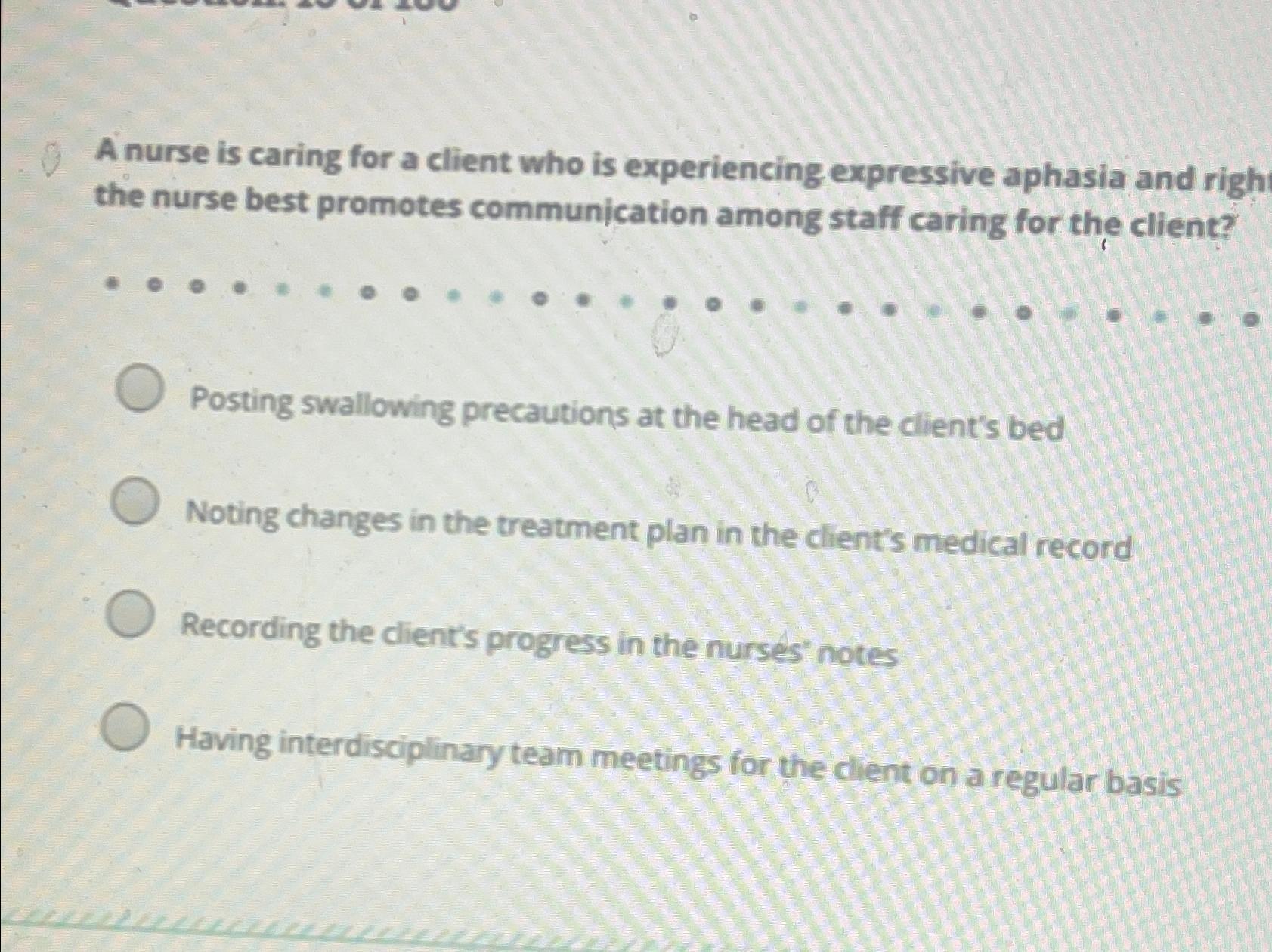 Solved A nurse is caring for a client who is experiencing | Chegg.com