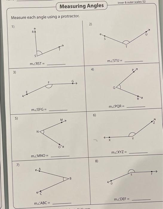 Solved Inner & outer scales: S2 Measuring Angles Measure | Chegg.com