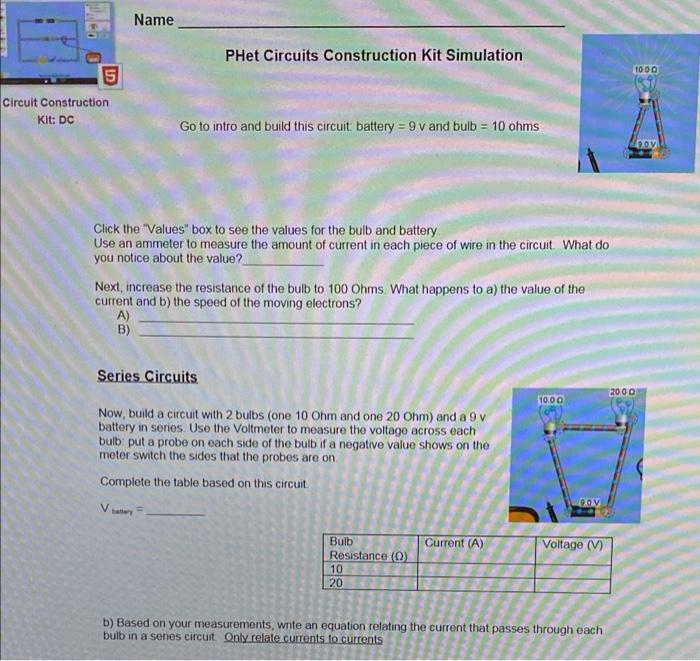 Solved Help please!Directions: Go to google and type PHet | Chegg.com