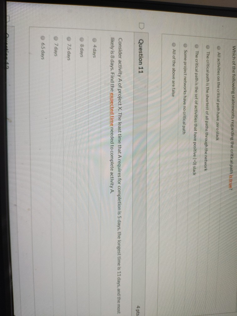 Solved The three prime objectives of any project are: Scope, | Chegg.com