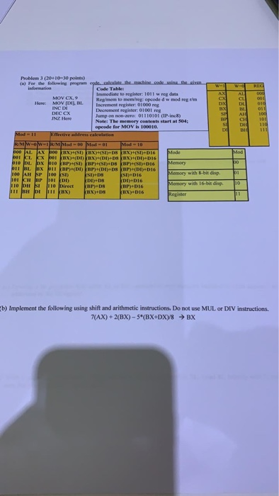 Code Table RIK 000 001 010 011 100 101 110 Problem 3 | Chegg.com