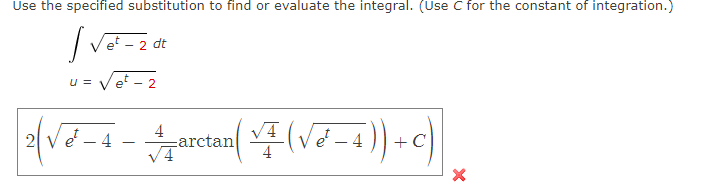 Solved Use the specified substitution to find or evaluate | Chegg.com
