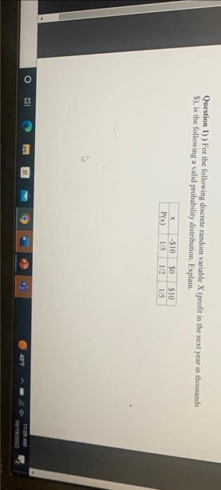 Solved Question 1)) For the following discrete random | Chegg.com