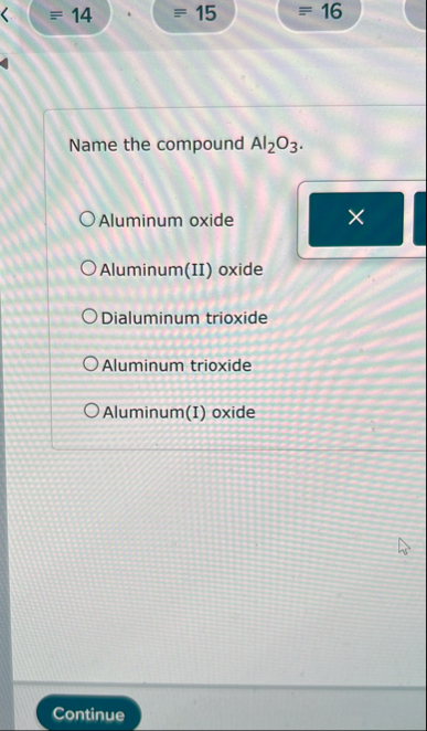 Solved 141516Name the compound Al2O3.Aluminum | Chegg.com