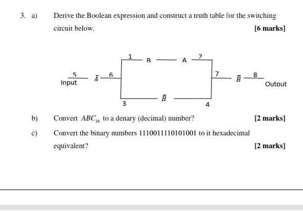 Solved 3. a) Derive the Boolean expression and construct a | Chegg.com