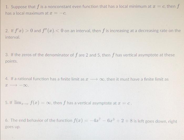 Solved 1. Suppose that f is a nonconstant even function that | Chegg.com
