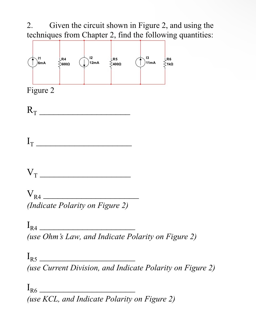 Solved Given the circuit shown in Figure 2, ﻿and using the | Chegg.com