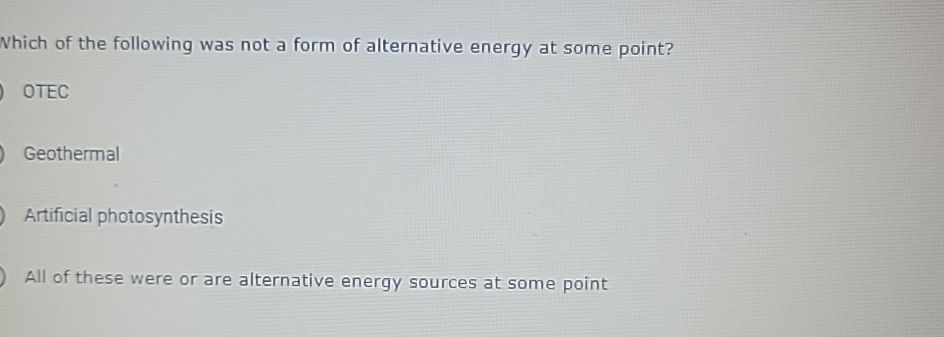 Solved Which of the following was not a form of alternative | Chegg.com