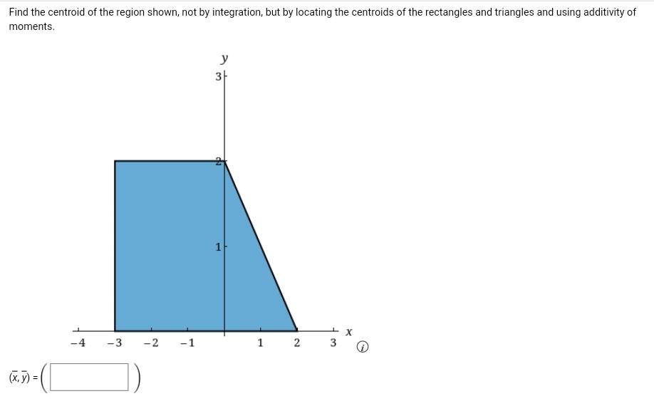 Solved Find the centroid of the region shown, not by | Chegg.com
