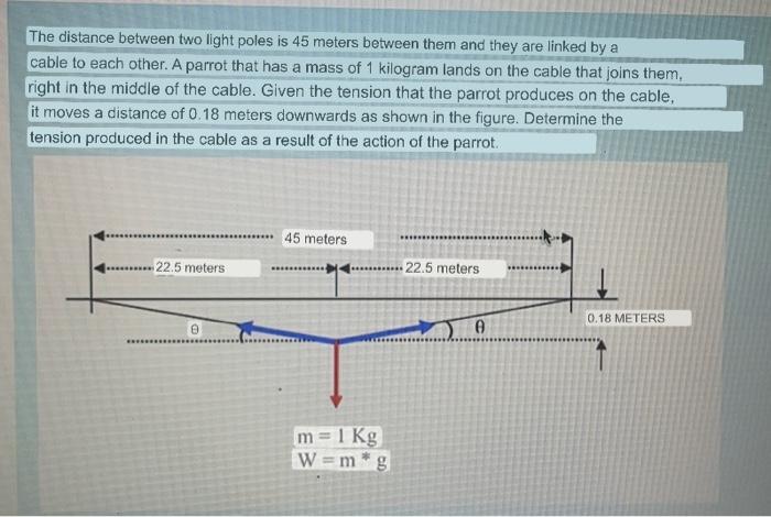 Solved The distance between two light poles is 45 meters | Chegg.com