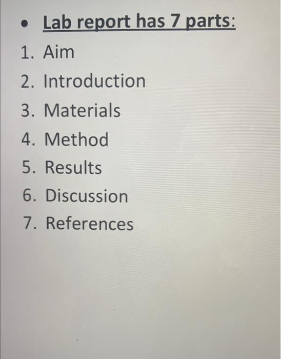Solved Lab report composed of ( intoduction , Aim , results | Chegg.com