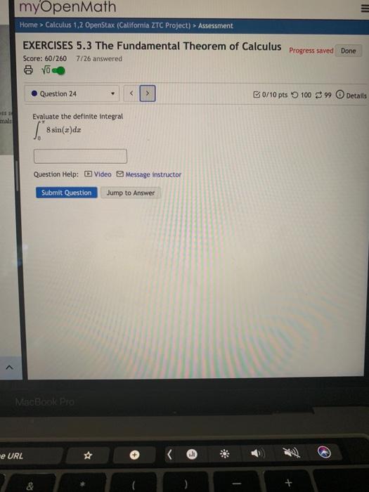 Solved III myOpenMath Home > Calculus 1,2 OpenStax | Chegg.com