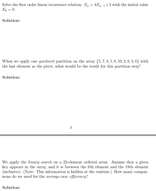 Solved Computer Science Questions ,Thanks in ﻿Advance: 1 | Chegg.com