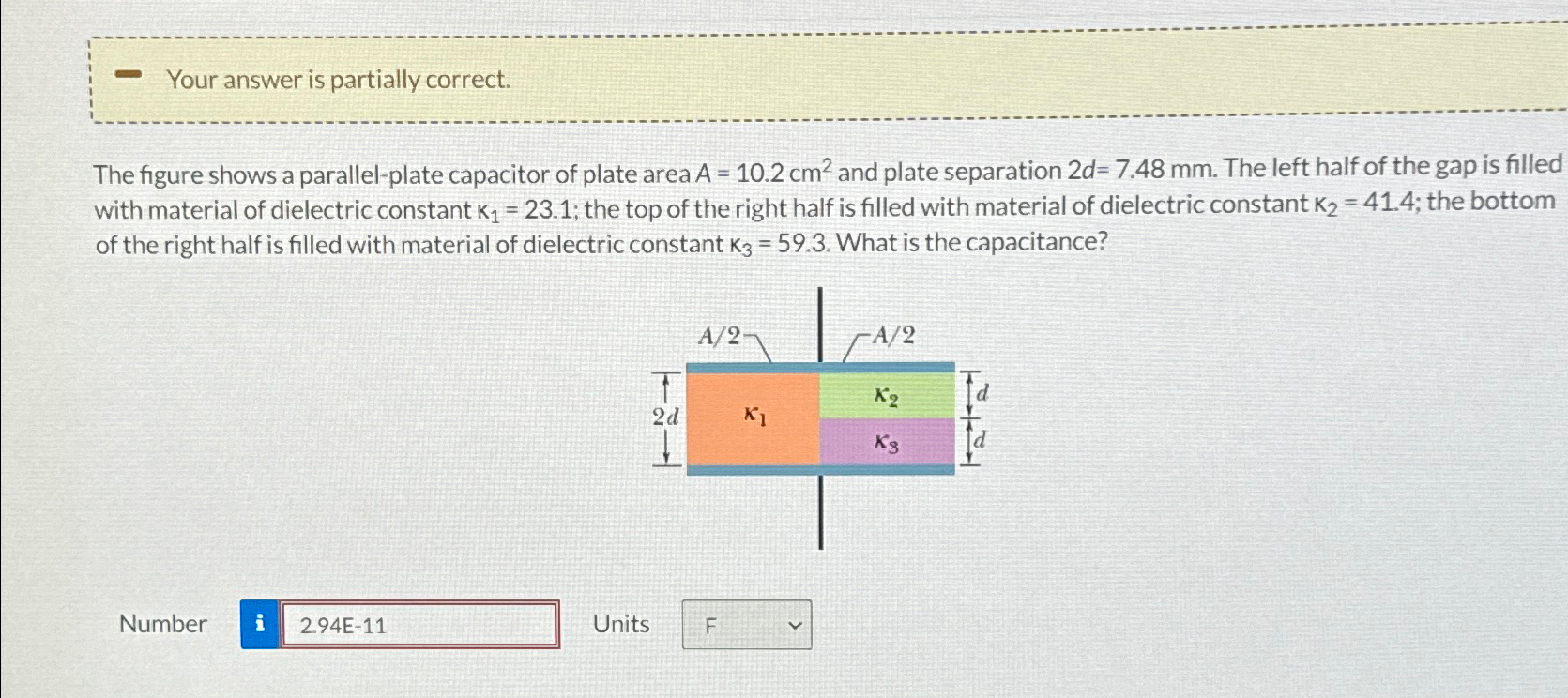 Solved Your answer is partially correct.The figure shows a | Chegg.com