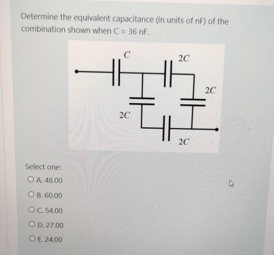 Solved Determine the equivalent capacitance (in units of nF) | Chegg.com