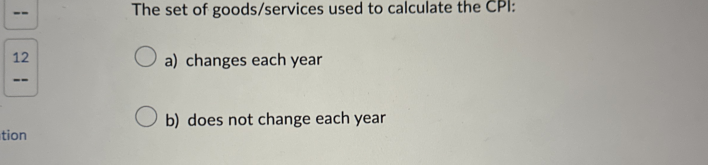 Solved The set of goods/services used to calculate the | Chegg.com