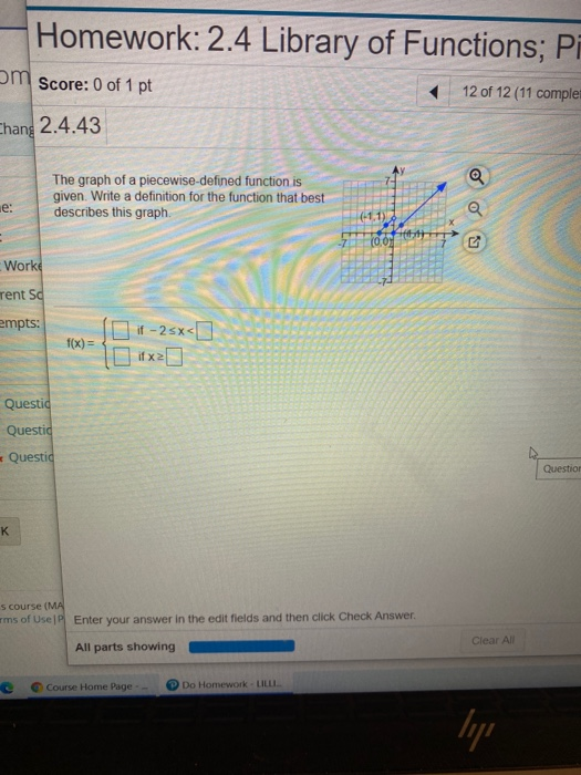 Solved Homework: 2.4 Library of Func m Score: 0 of 1 pt 10 | Chegg.com