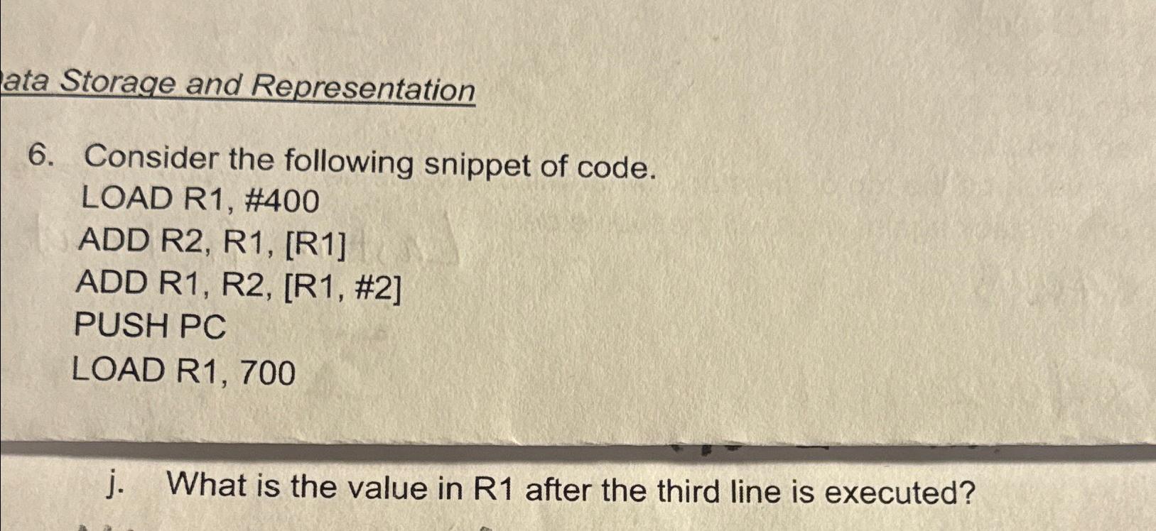 Solved ata Storage and Representation6. ﻿Consider the | Chegg.com