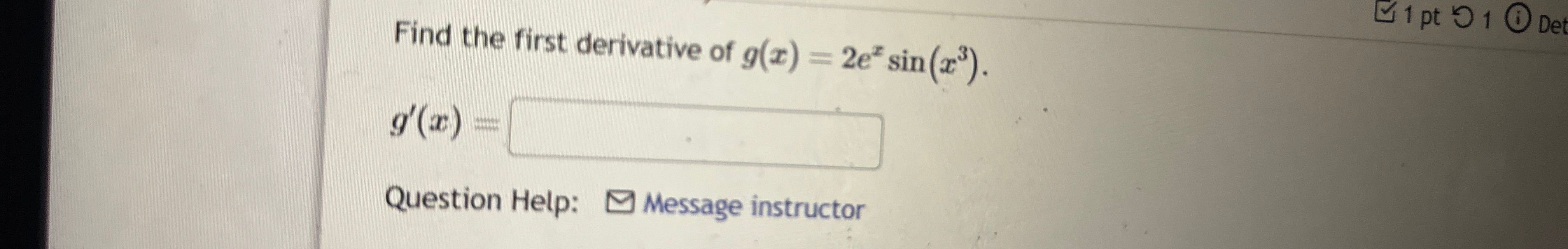 Solved Find the first derivative of | Chegg.com