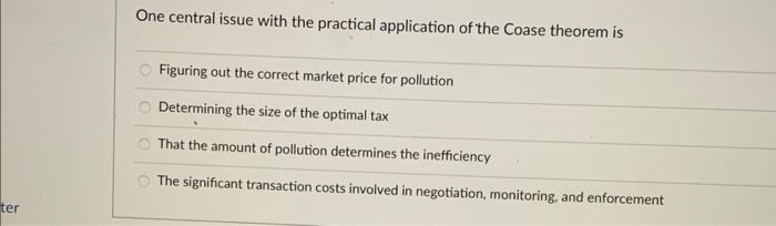 Solved One central issue with the practical application of | Chegg.com