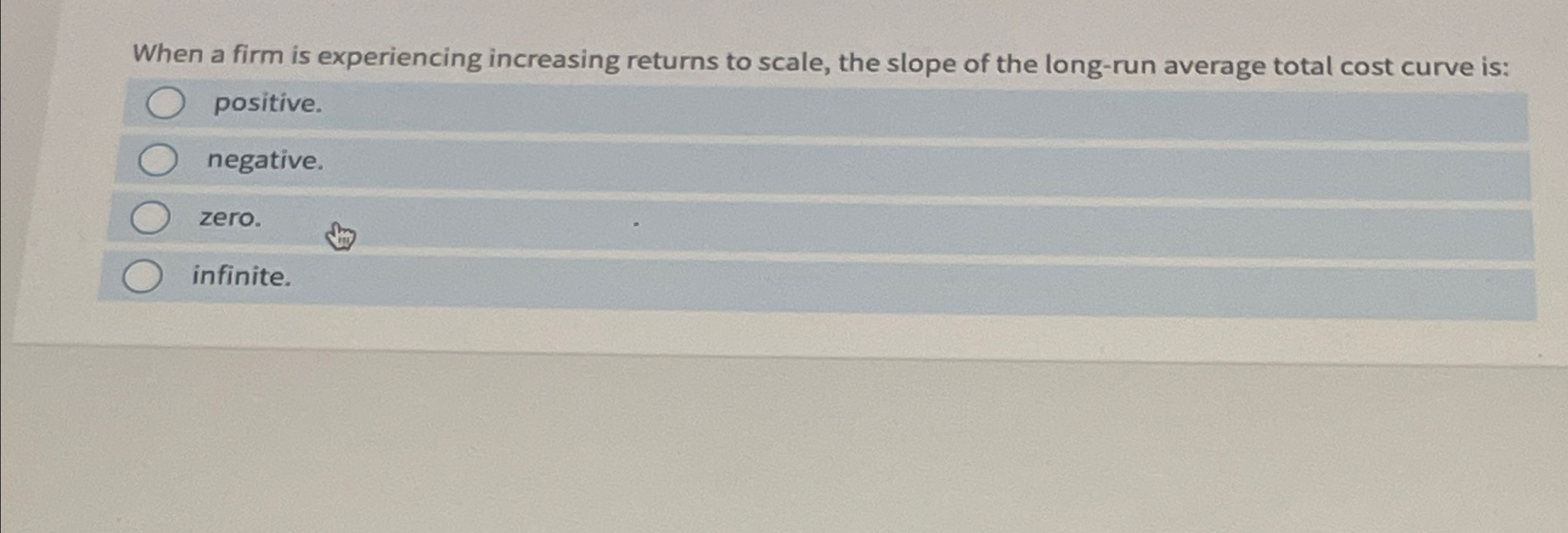 Solved When a firm is experiencing increasing returns to | Chegg.com