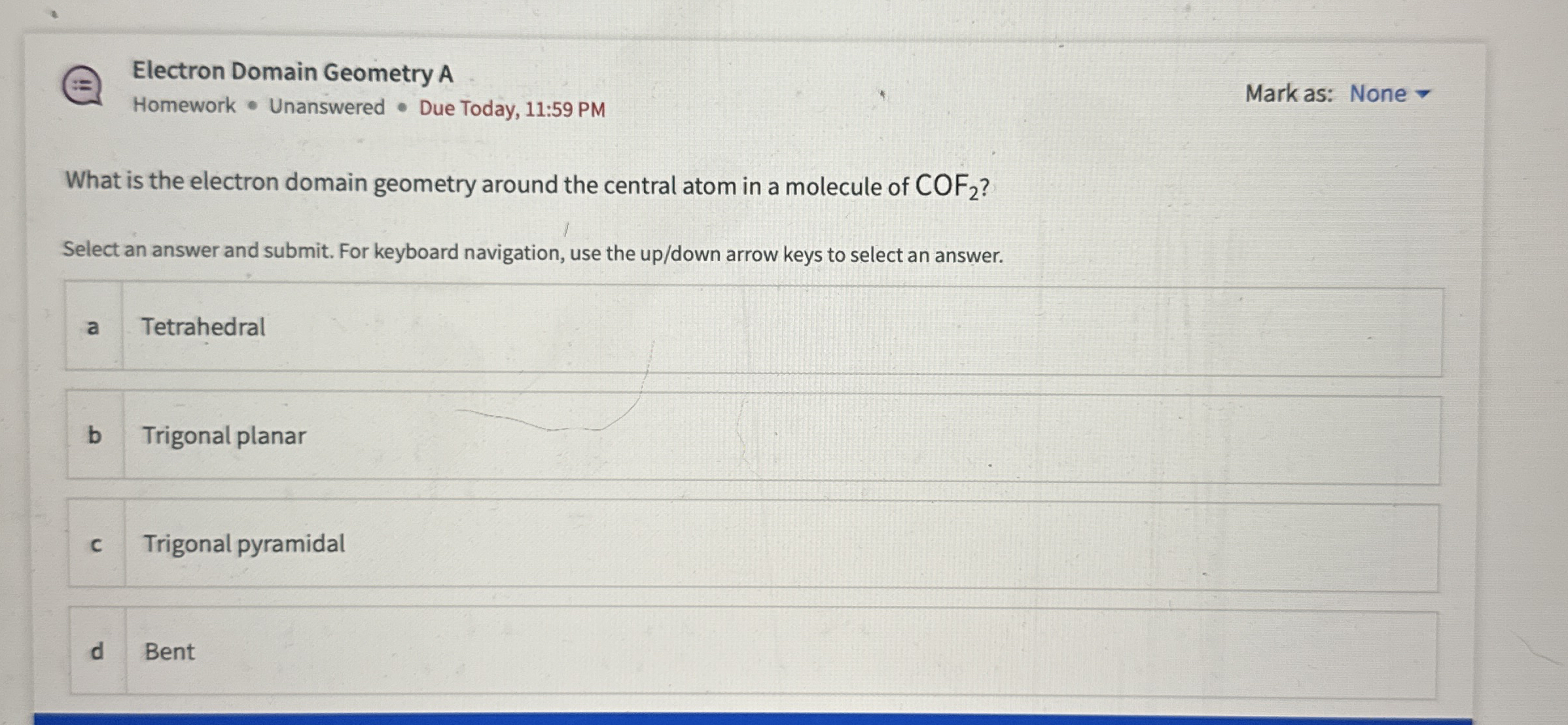 Solved Electron Domain Geometry AHomework * ﻿Unanswered * | Chegg.com