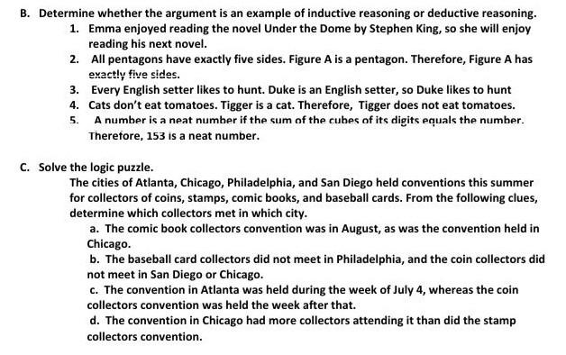 Solved B. Determine whether the argument is an example of | Chegg.com