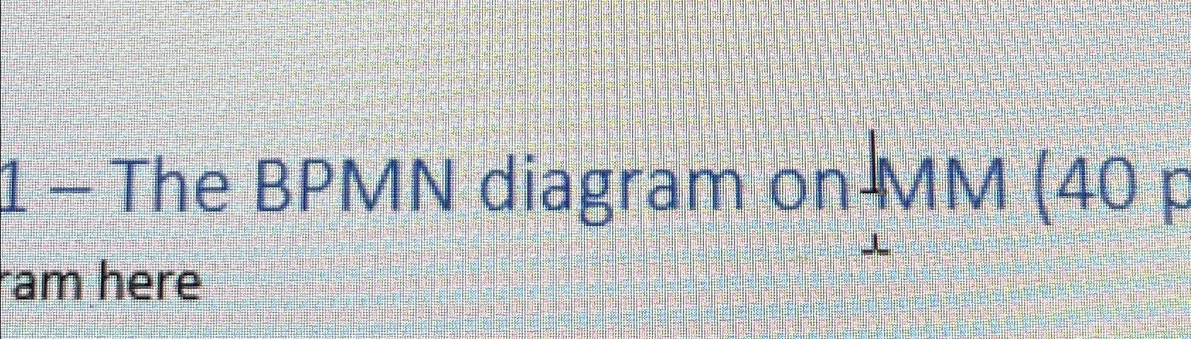 Solved 1- ﻿The BPMN diagram on IMM (40 ﻿F am here | Chegg.com