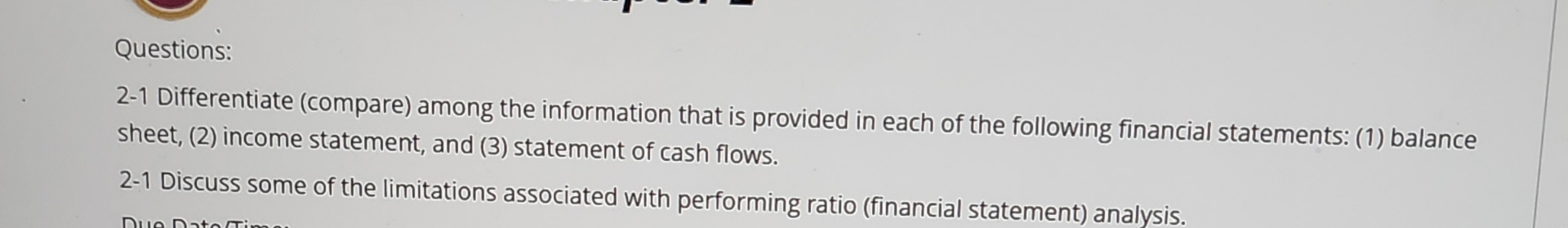 Solved Questions:2-1 ﻿Differentiate (compare) ﻿among the | Chegg.com