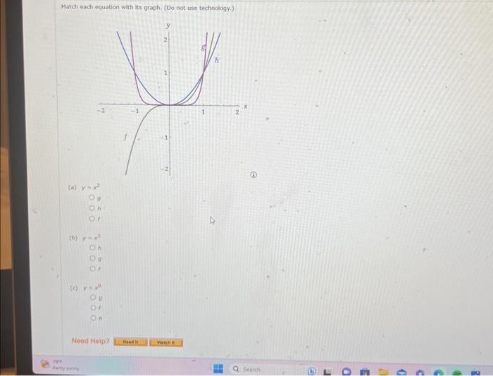 Solved Match each equation with its graph. (Do not use | Chegg.com
