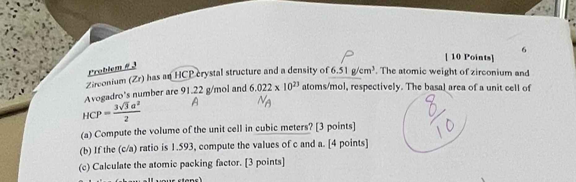 Solved What is the volume of unit cell of HCP and | Chegg.com
