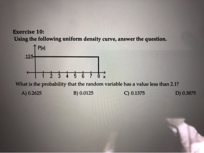 Solved Exercise 10: Using the following uniform density | Chegg.com