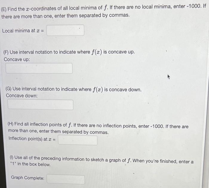 Solved f(x)=x4−6x3 (A) Find all critical numbers of f. If | Chegg.com