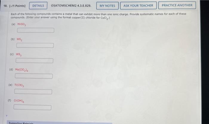 Solved provide Systematic names gor each of these compunds | Chegg.com