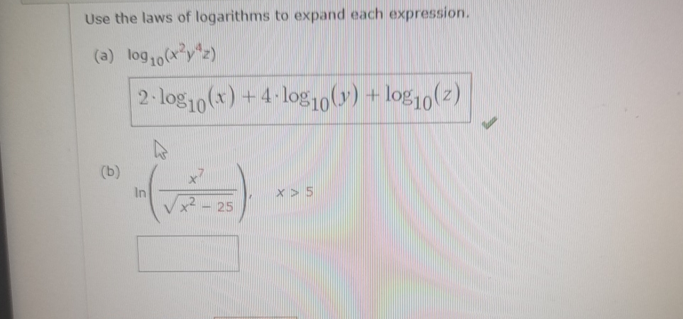 Solved Use the laws of logarithms to expand each | Chegg.com