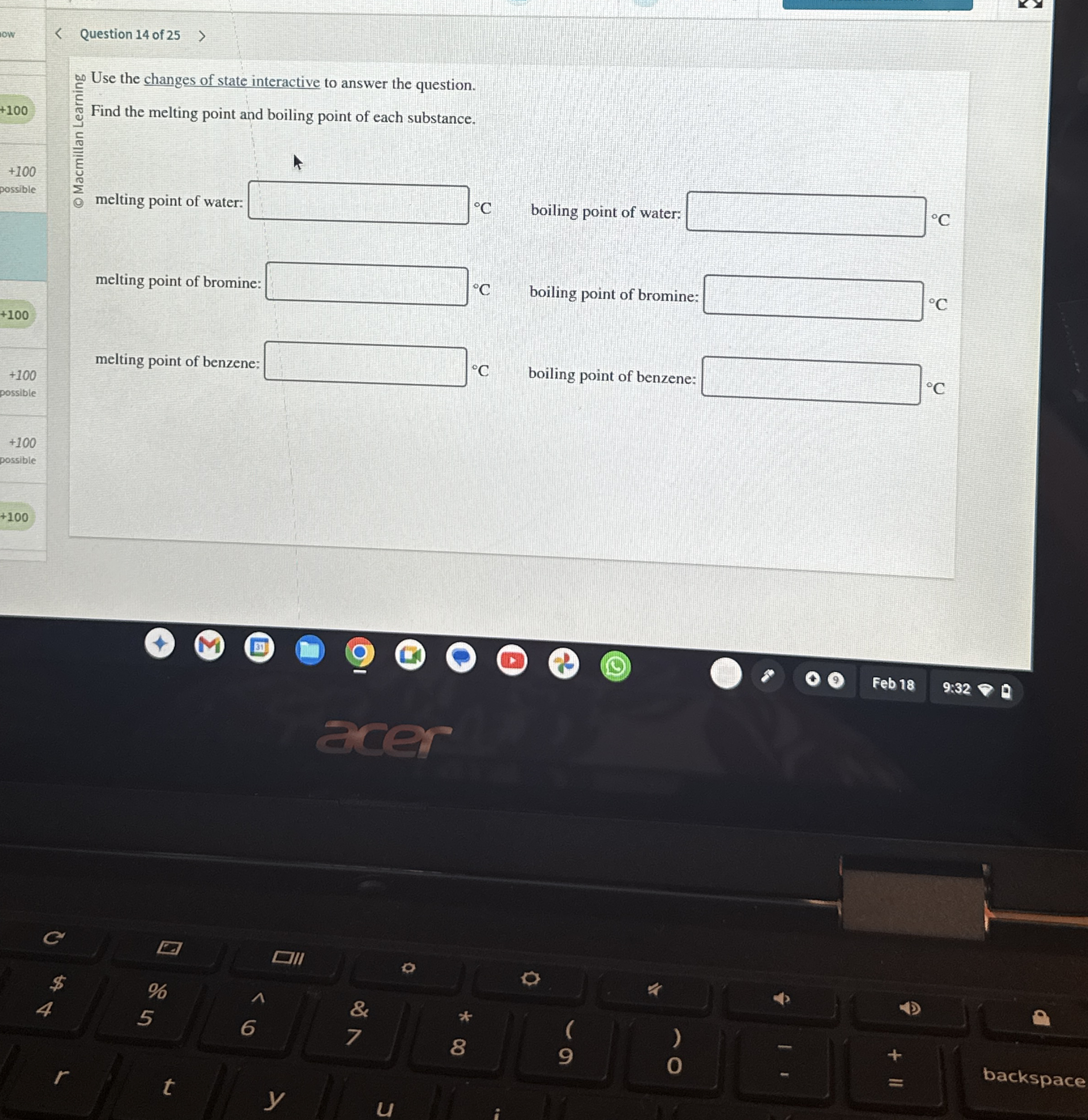 Solved Question 14 ﻿of 25No Use the changes of state | Chegg.com