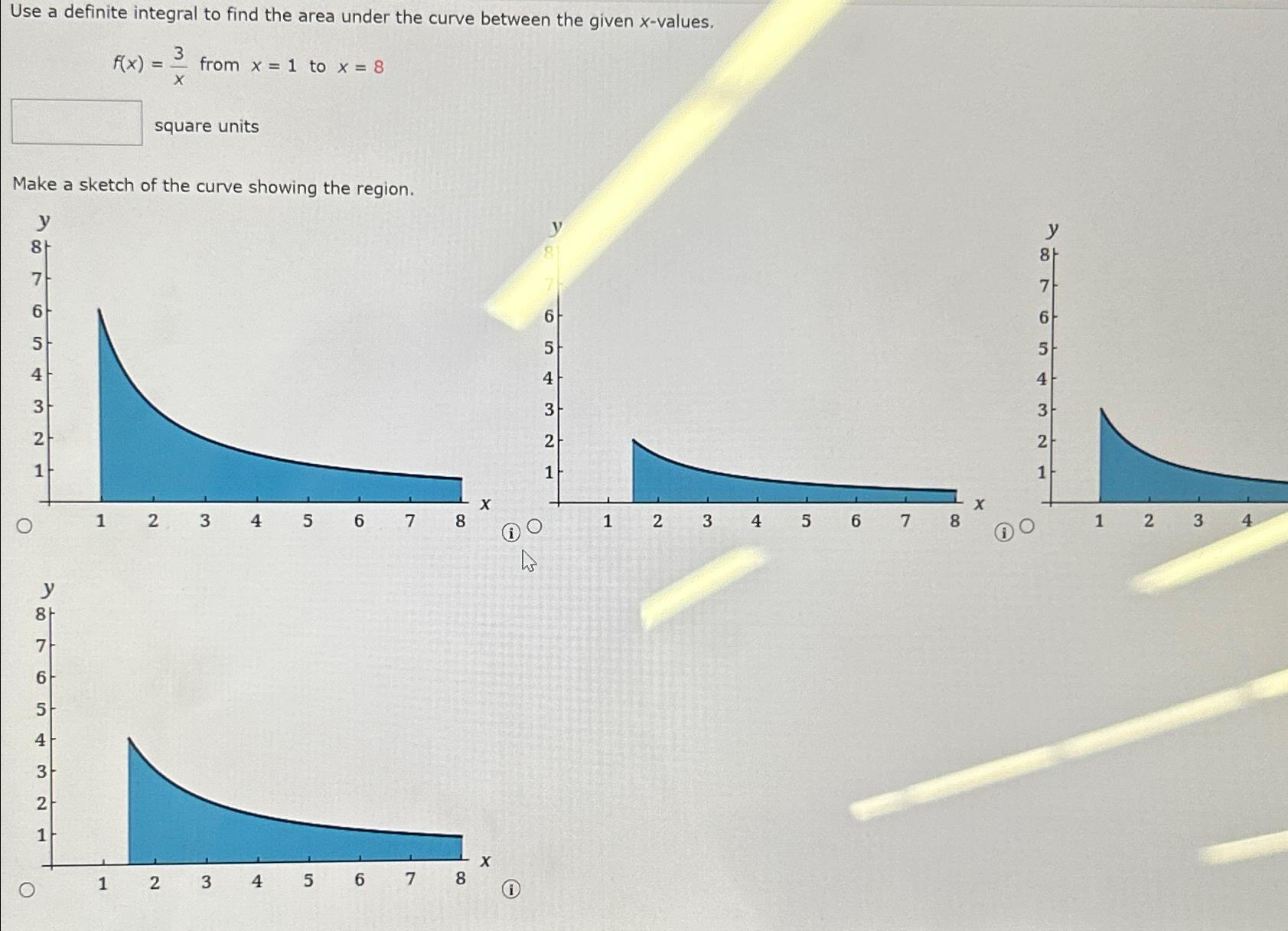 Solved Use a definite integral to find the area under the | Chegg.com