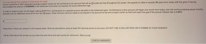 Solved CHECK ANEWER | Chegg.com