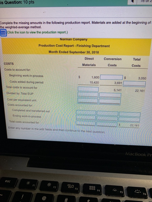 Solved complete the missing amounts in the following | Chegg.com