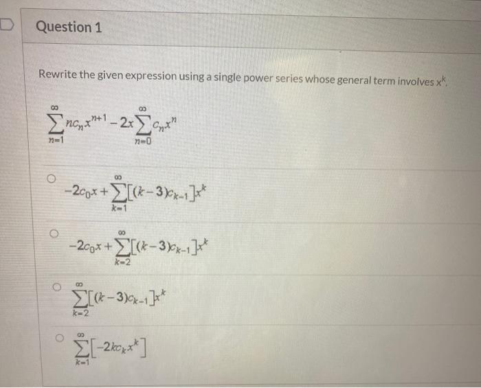 Solved Question 1 Rewrite the given expression using a | Chegg.com