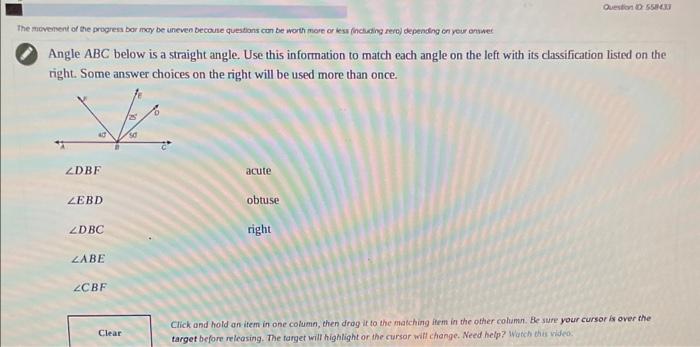 Solved Angle ABC below is a straight angle. Use this | Chegg.com