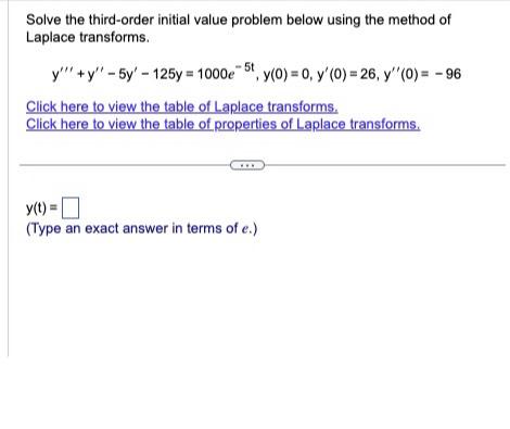 Solved Solve the third-order initial value problem below | Chegg.com