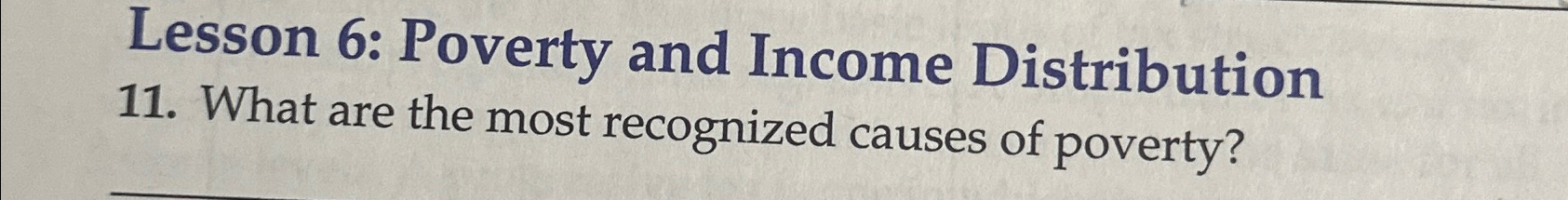 Solved Lesson 6: Poverty and Income Distribution11. ﻿What | Chegg.com