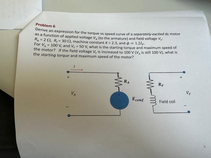 Solved Problem 6 Derive an expression for the torque vs | Chegg.com