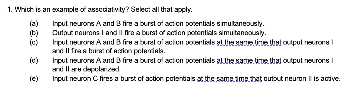 Solved Which is an example of associativity? Select all that | Chegg.com
