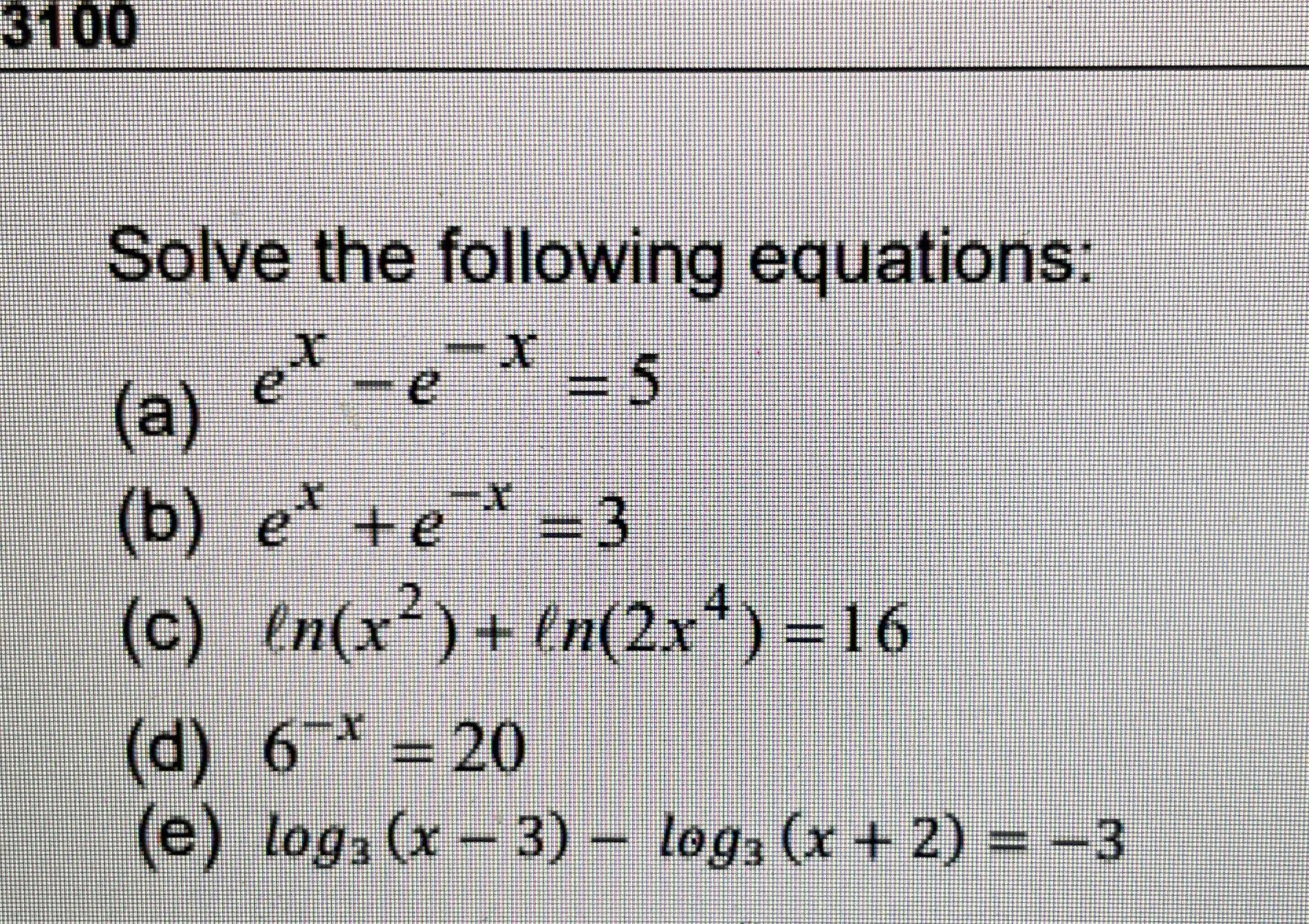Solved Solve the following | Chegg.com