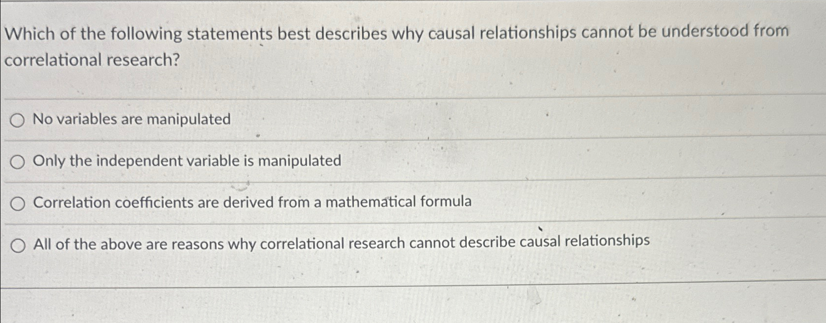 Solved Which of the following statements best describes why | Chegg.com